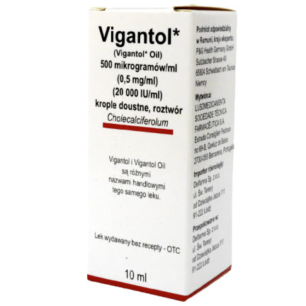 Vigantol 20 000 IU, krople doustne, 10 ml (import równoległy Delfarma ...