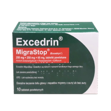 Excedrin MigraStop, 10 tabletek powlekanych (import równoległy Delfarma ...