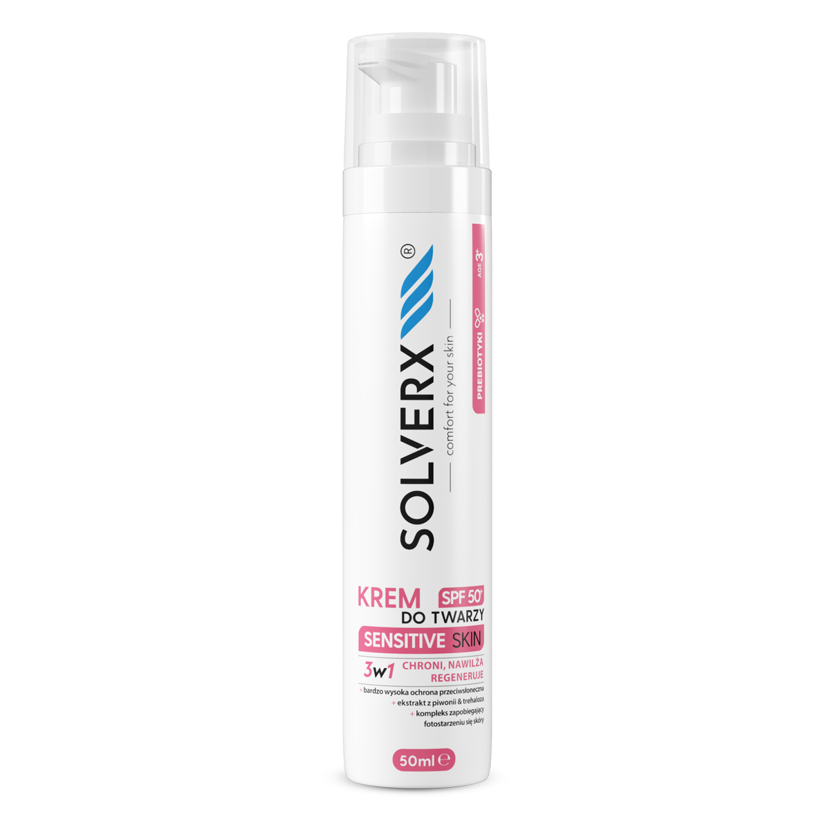 Solverx krem do twarzy z SPF 50+ Sensitive, 50 ml | Apteline.pl Solverx krem do twarzy z SPF 50+ Sensitive, 50 ml | Apteline.pl