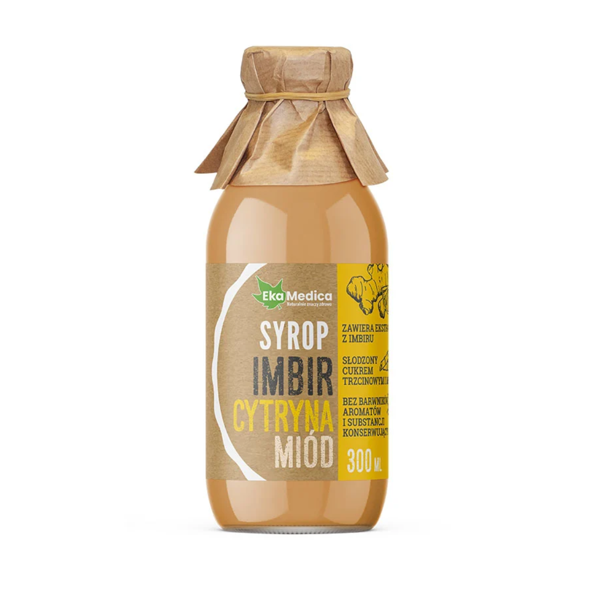 EkaMedica, syrop imbir, cytryna i miód, 300 ml | Apteline.pl