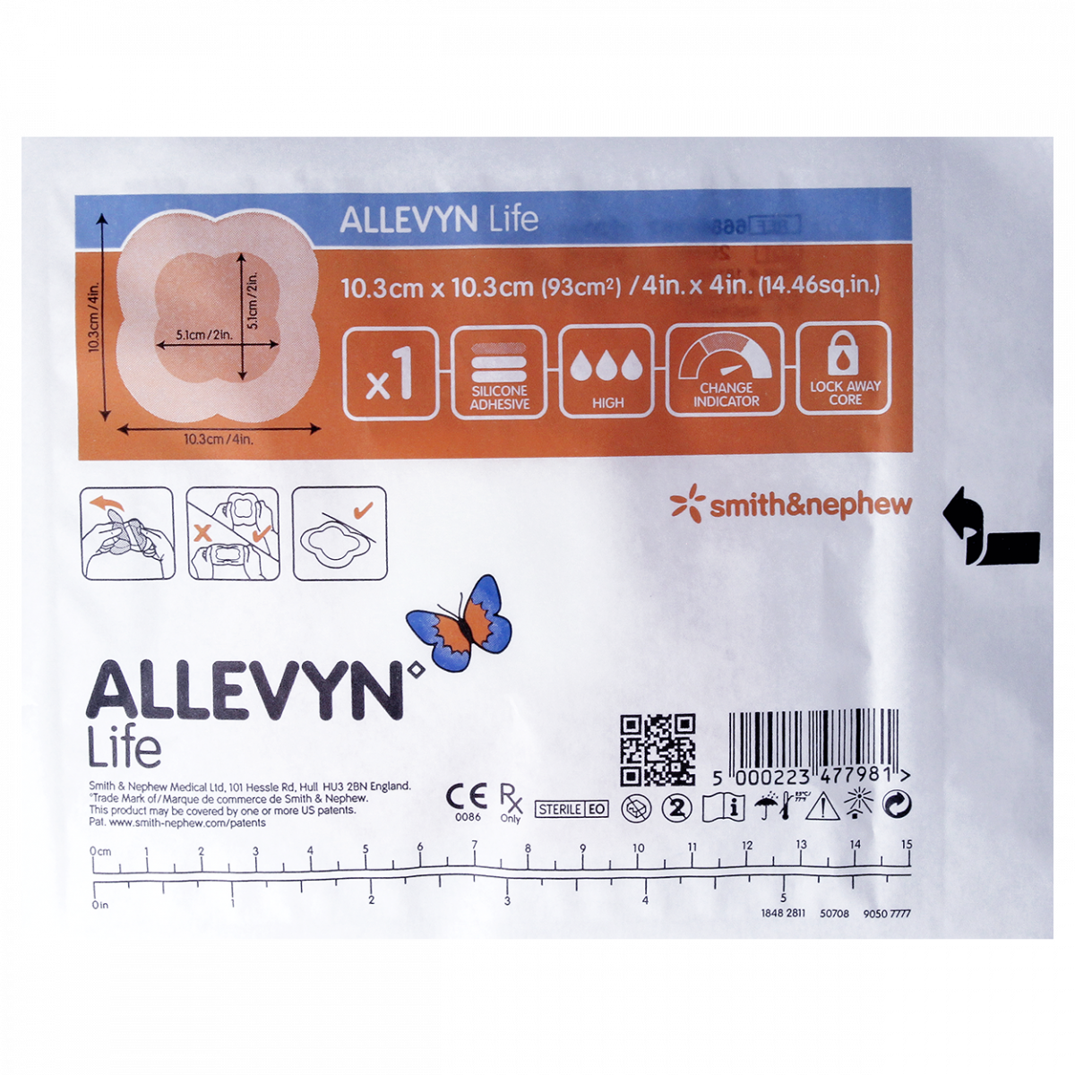Allevyn Life, 10,3 cm x 10,3 cm, 1 opatrunek, cena | Apteline.pl