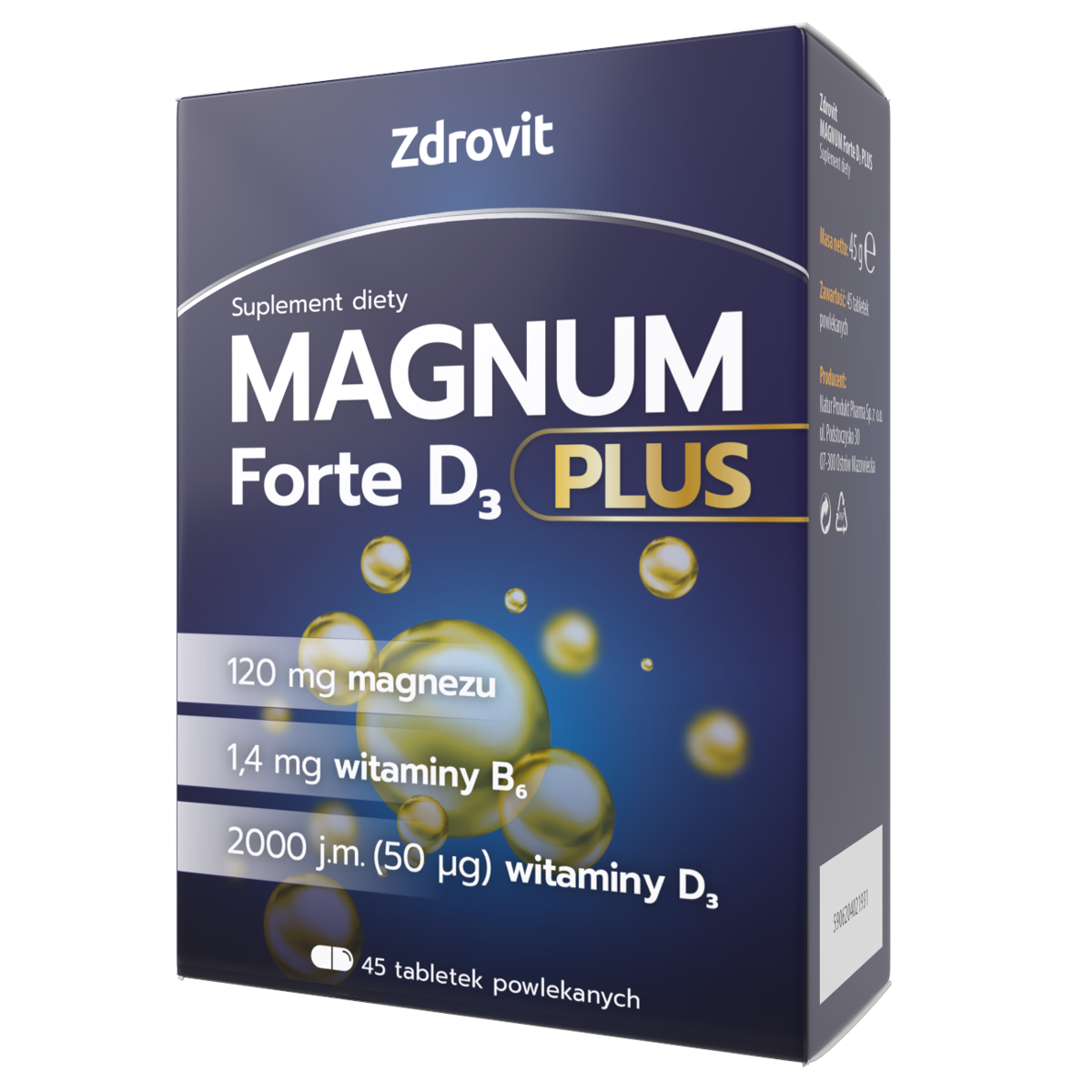 Zdrovit Magnum Forte D3 Plus, 45 tabletek powlekanych | Apteline.pl