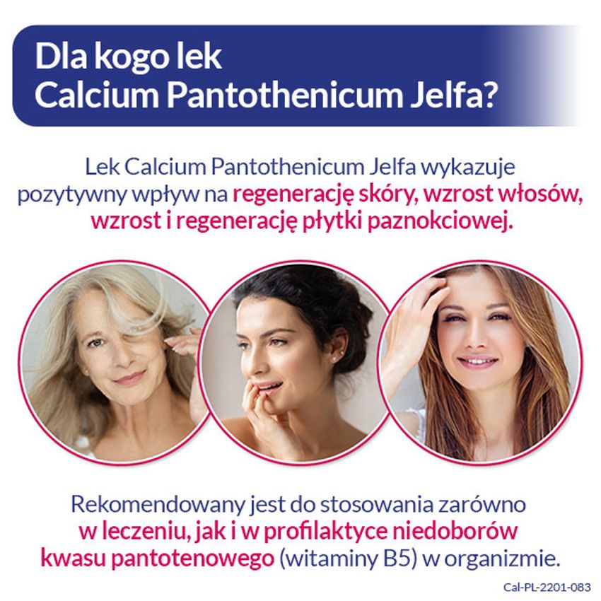 Calcium Pantothenicum Jelfa,100 mg, 50 tabletek | Apteline.pl