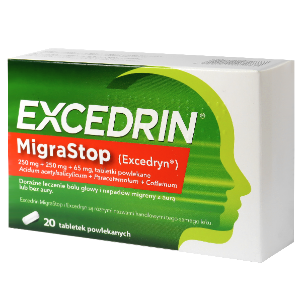 Excedrin MigraStop, 20 tabletek powlekanych (import równoległy Inpharm ...