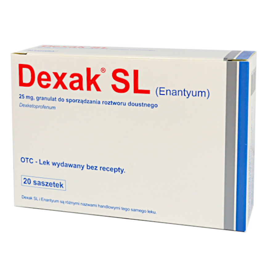 Dexak SL 25 mg, 20 saszetek (import równoległy Inpharm) | Apteline.pl