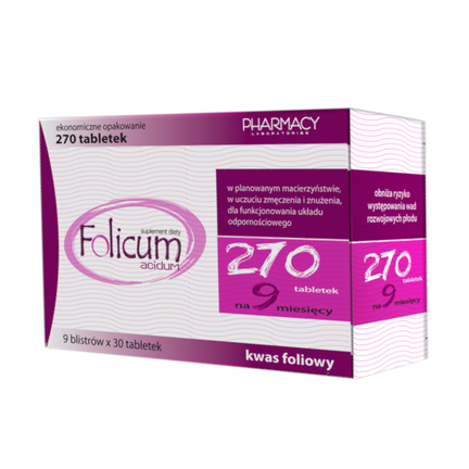 Folicum acidum, 270 tabletek | Apteline.pl