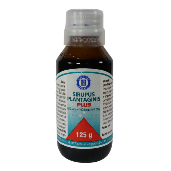 Sirupus Plantaginis Plus, (642,5 mg + 160,6 mg)/5 ml, syrop, 125 g ...
