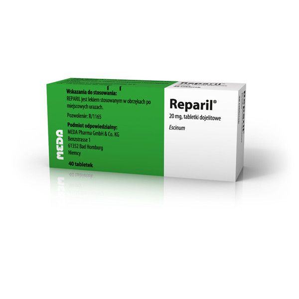 Reparil 20 mg, 40 tabletek dojelitowych, cena, ulotka | Apteline.pl
