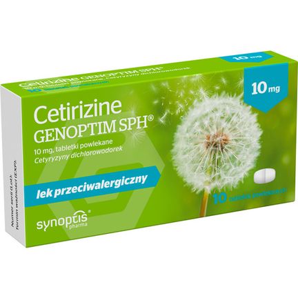 Cetirizine Genoptim SPH 10 mg, 10 tabletek powlekanych | Apteline.pl