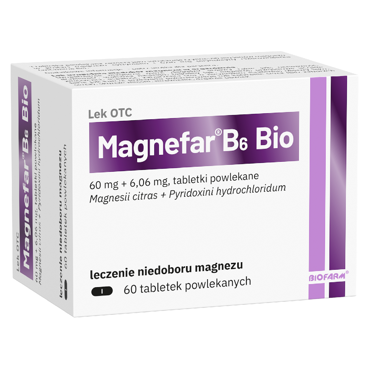 Magnefar B6 Bio, 60 tabletek powlekanych | Apteline.pl
