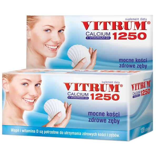 Vitrum Calcium 1250 + Vit D3, 120 tabletek | Apteline.pl