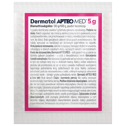 Dermatol APTEO MED, 100 g/100 g, puder leczniczy, 5 g | Apteline.pl