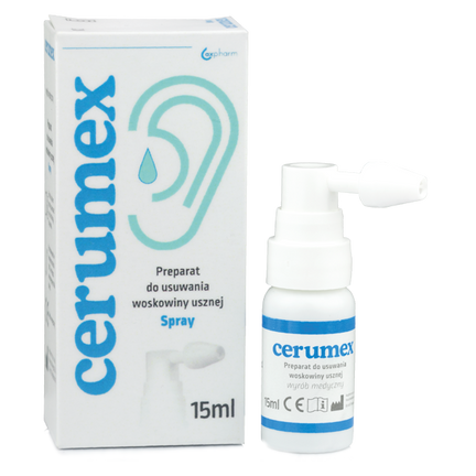 Cerumex Spray, preparat do usuwania woskowiny usznej, 15 ml | Apteline.pl