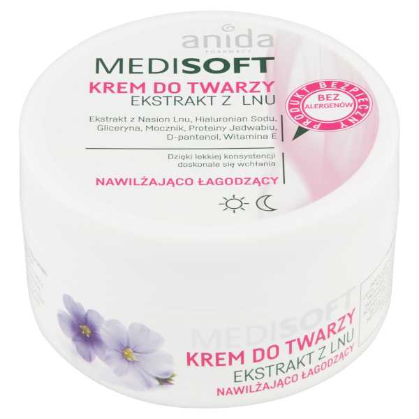 Anida Medi Soft, krem nawilżająco-łagodzący kwiat lnu, 100 ml | Apteline.pl