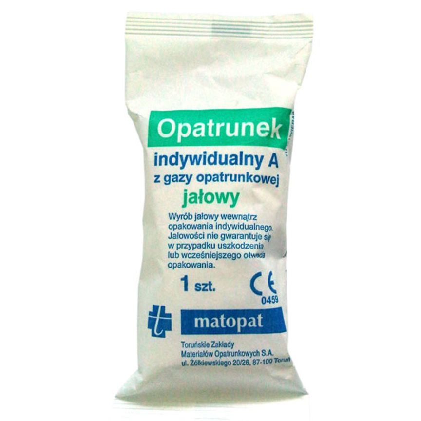 TZMO, 13,5 x 10 cm, opatrunek indywidualny pyłoszczelny typu "A", 1 opatrunek | Apteline.pl