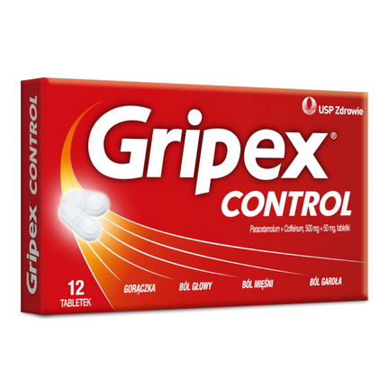 Gripex Control 500 mg + 50 mg, 12 tabletek | Apteline.pl