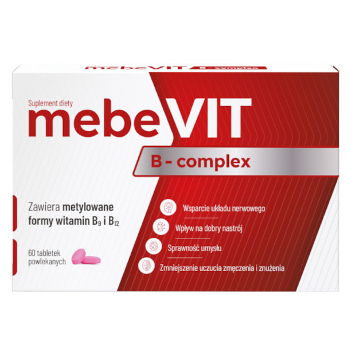 Mebevit B-Complex, 60 tabletek powlekanych | Apteline.pl