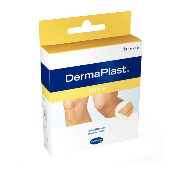 Dermaplast Elastic, plaster elastyczny, 8 cm x 1 m, do cięcia | Apteline.pl
