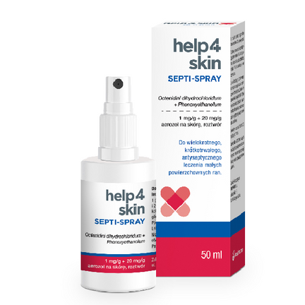 Help4Skin SEPTI-SPRAY, 1 mg/g + 20 mg/g, aerozol na skórę, roztwór, 50 ...