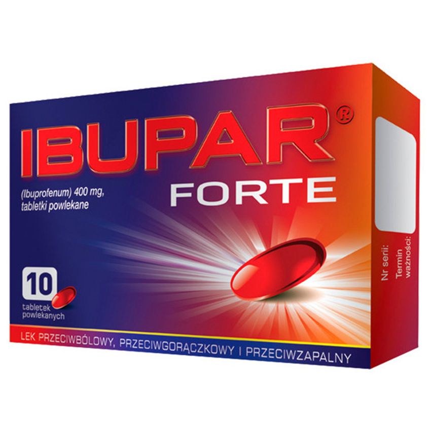 Ibupar Forte 400 mg, 10 tabletek powlekanych | Apteline.pl