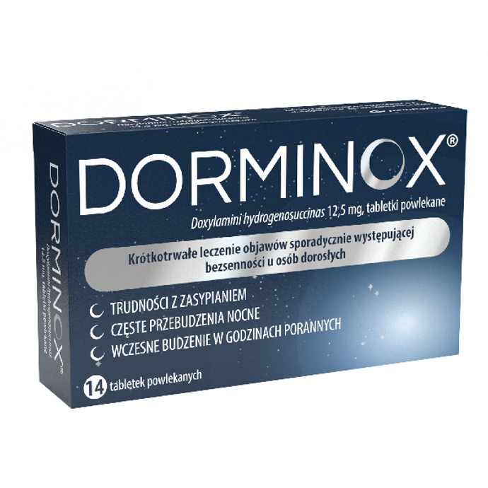 Dorminox 12,5 mg, 14 tabletek powlekanych | Apteline.pl