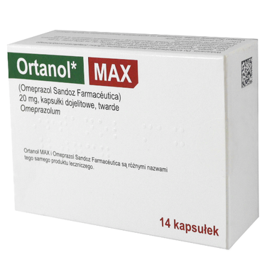Ortanol Max 20 mg, 14 kapsułek dojelitowych (import równoległy ...
