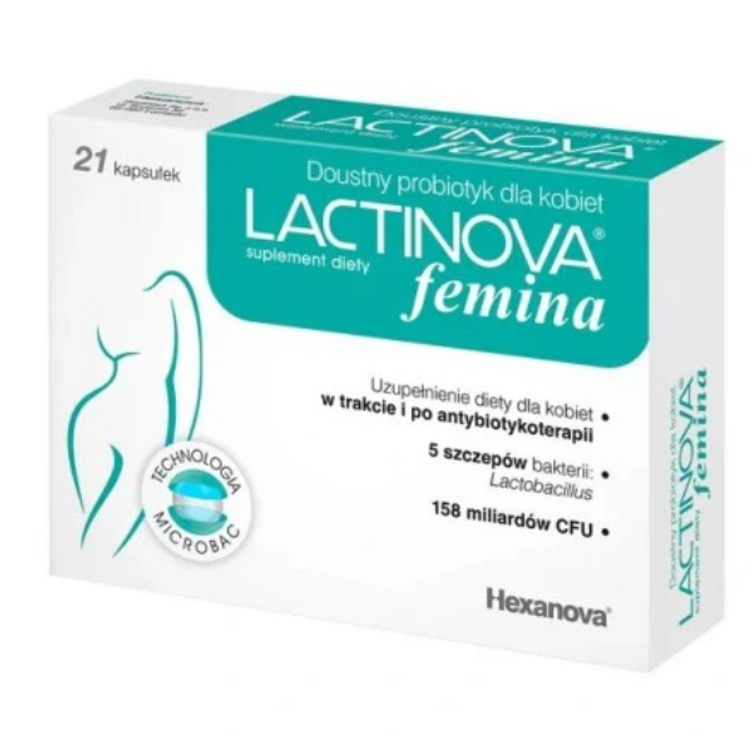 LACTINOVA femina, probiotyk dla kobiet, 21 kapsułek | Apteline.pl