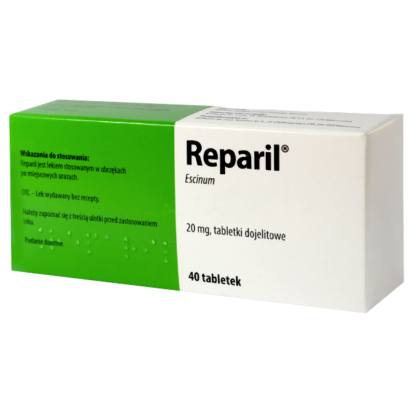 Reparil 20 mg, 40 tabletek dojelitowych (import równoległy Inpharm ...