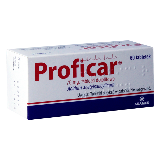 Proficar 75 mg, 60 tabletek dojelitowych, ulotka | Apteline.pl