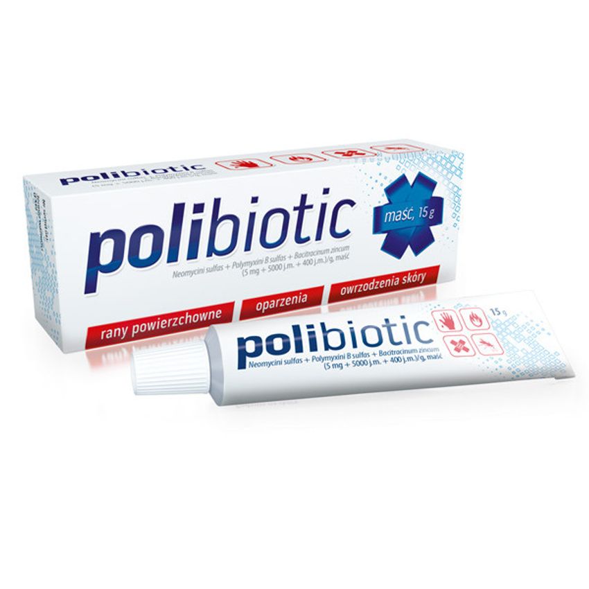 Polibiotic, (5 mg + 5000 j.m. + 400 j.m.)/g, maść, 15 g | Apteline.pl